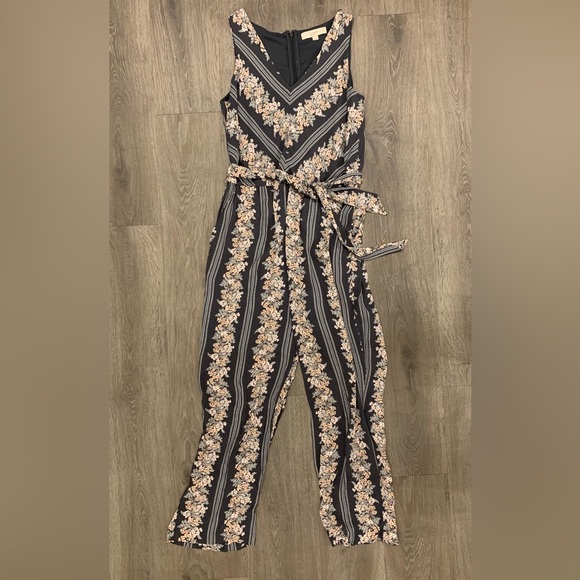 LOFT | Pants & Jumpsuits | Loft Jumpsuit In Pretty Flower Stripe Print ...